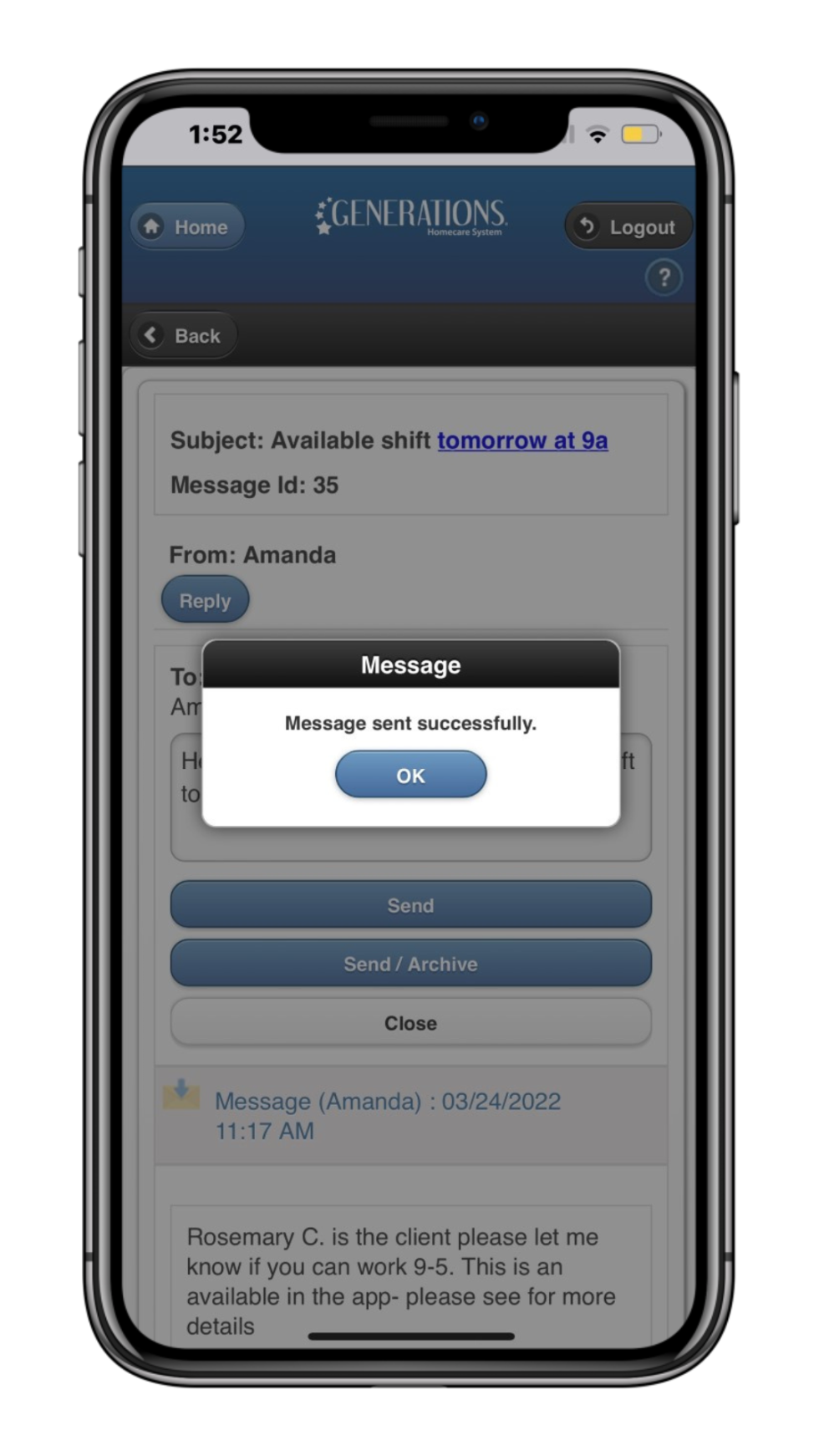 Caregiver Software - Generations Homecare System